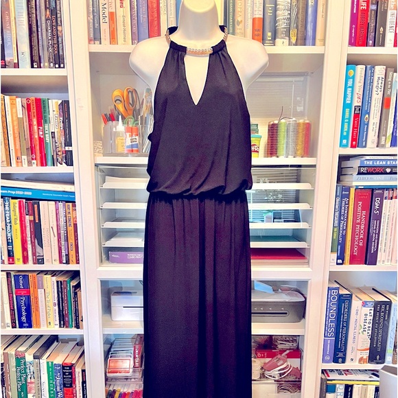 Bisou Bisou | Dresses | Black Bisou Bisou Michele Bohbot Maxi Halter ...